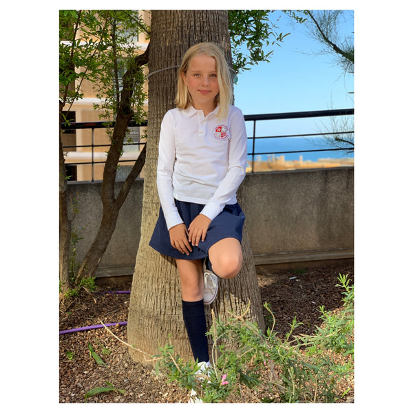 Fille - Polo Manche Longue Condamine - Vermillion Monaco